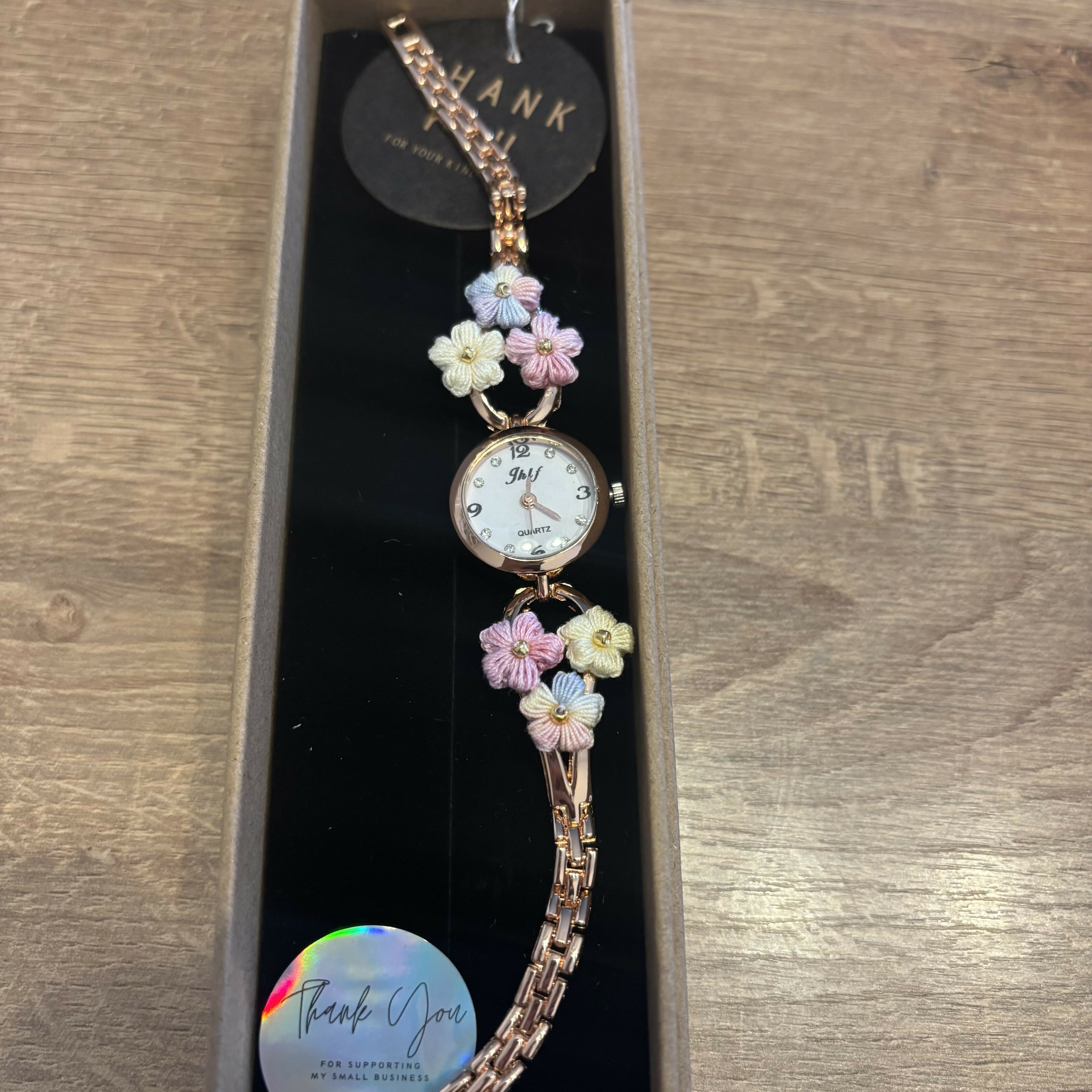 18K Gold Plated Flower watches