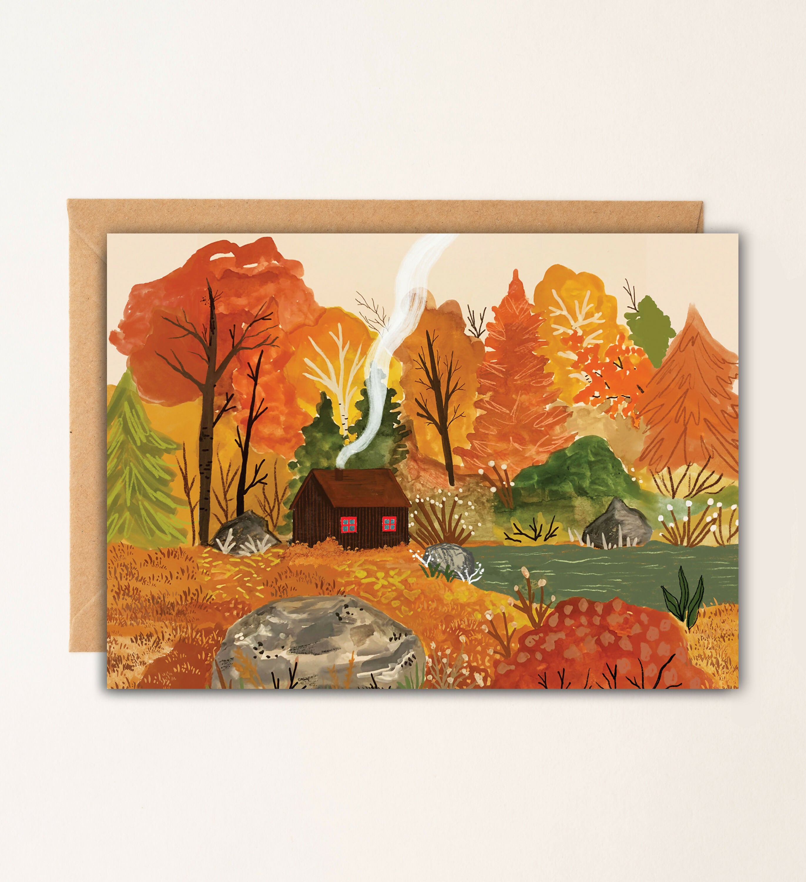 Autumn Cabin Card