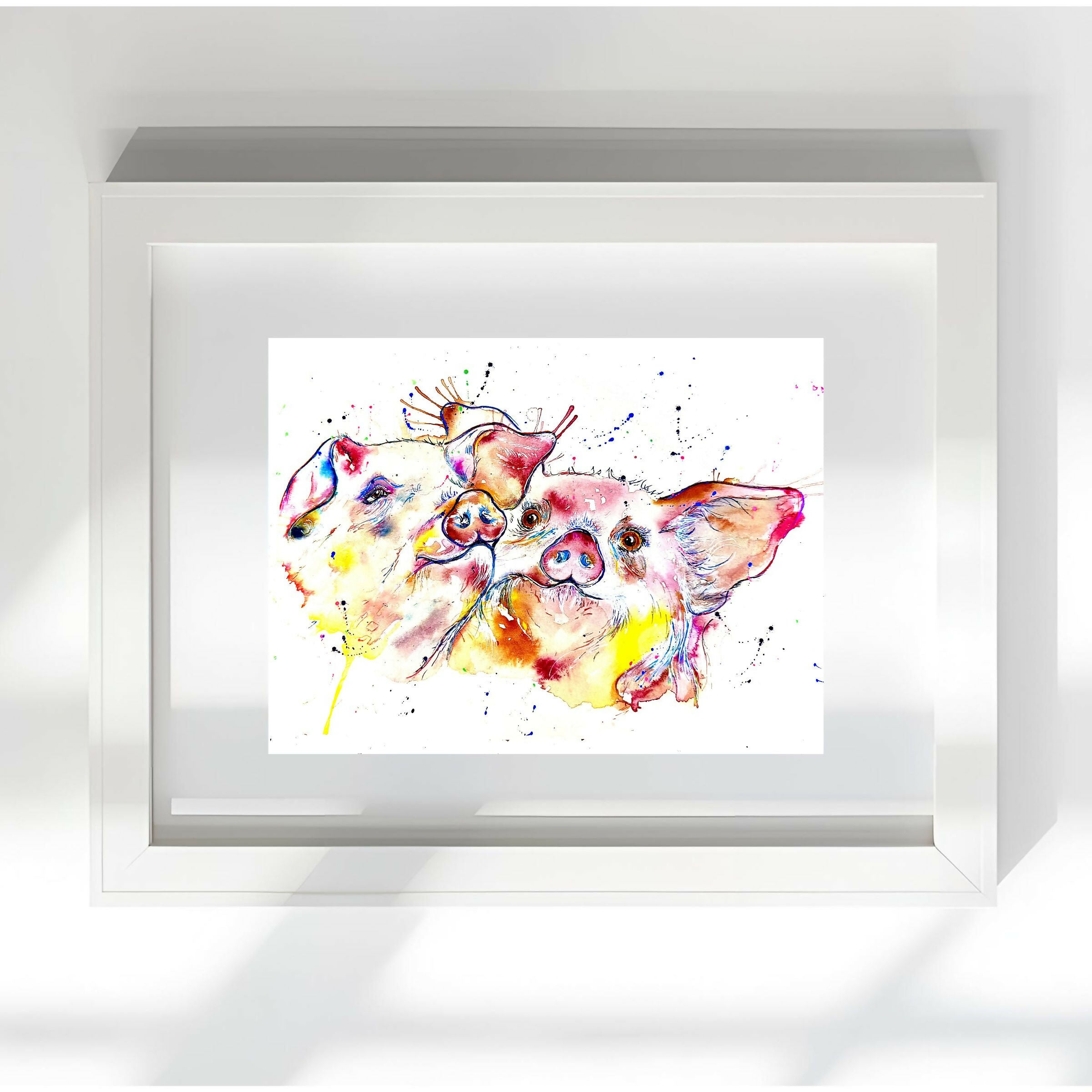 FINE ART PRINT. PIGGY LOVE