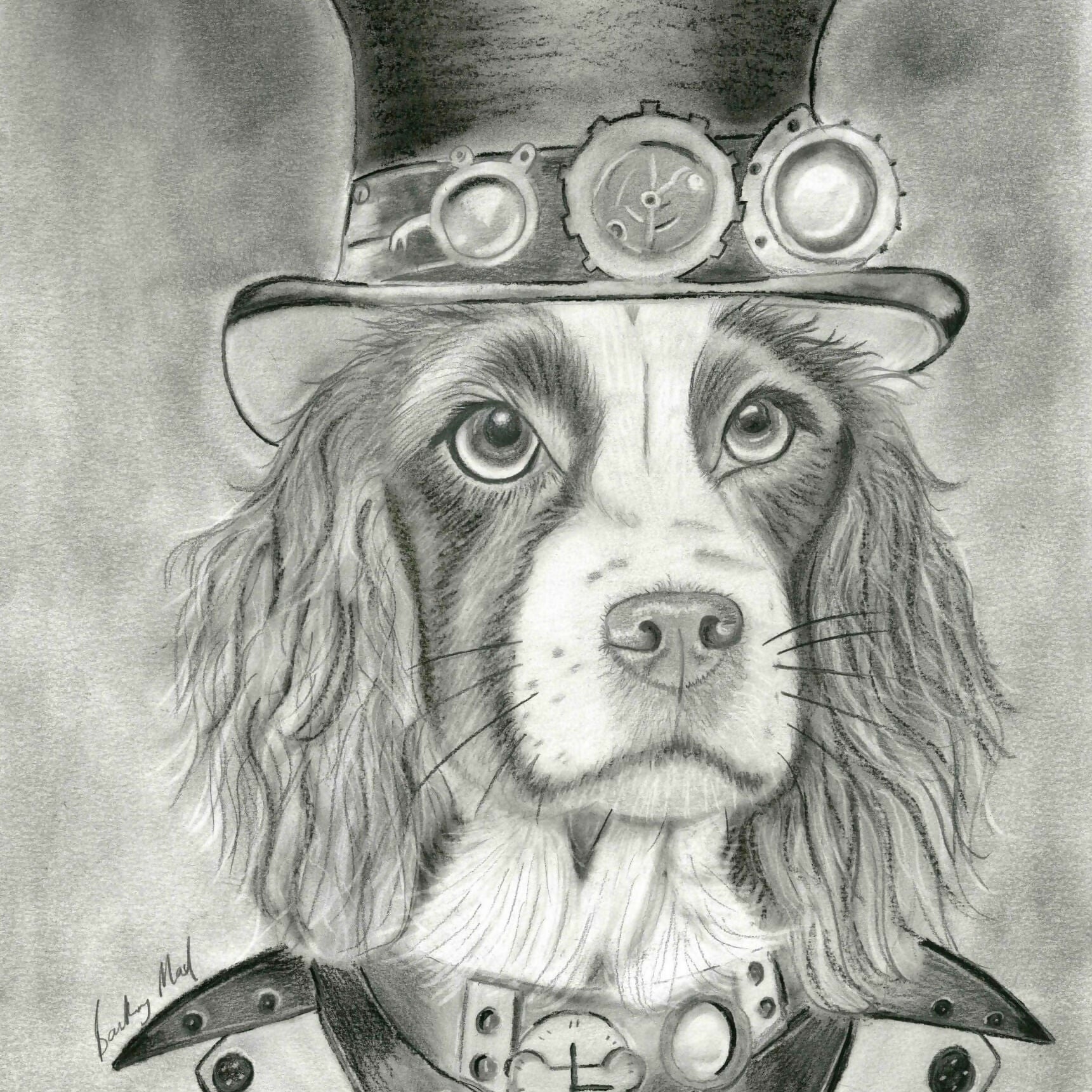 Steampunk Springer Art Print