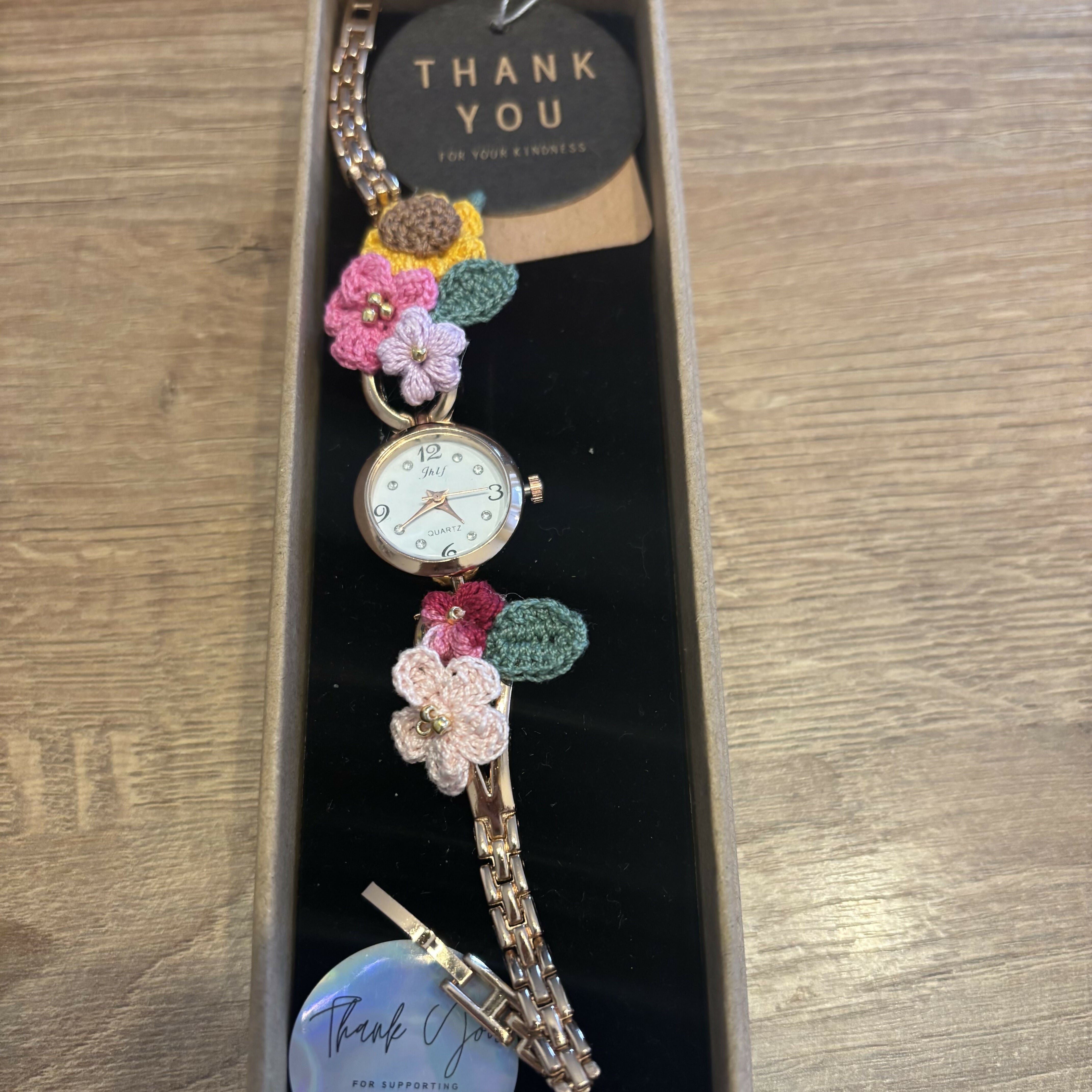 18K Gold Plated Flower watches